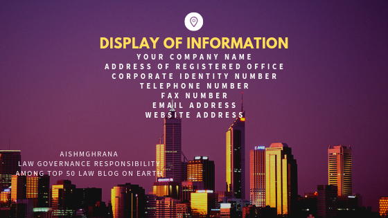 Display of Registered Office Address and Information | AishMGhrana